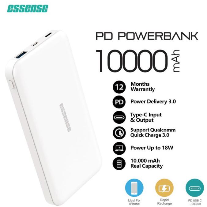 Jual BANTING HARGA PD Powerbank essense 10000mAh-ES02-White | Shopee ...