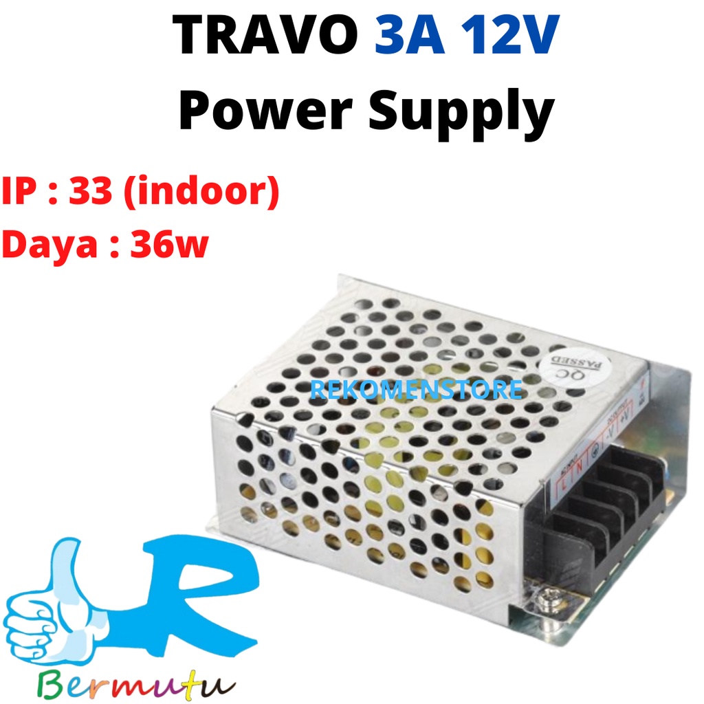 Jual TRAFO 3A 12V TRAVO 36W POWER SUPPLY Jaring 36 WATT 12 VOLT DC ...