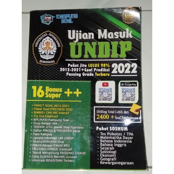 Jual UJIAN MANDIRI UNDIP / UM UNDIP SOSHUM PRELOVED BY: KAMPUNG SOAL ...