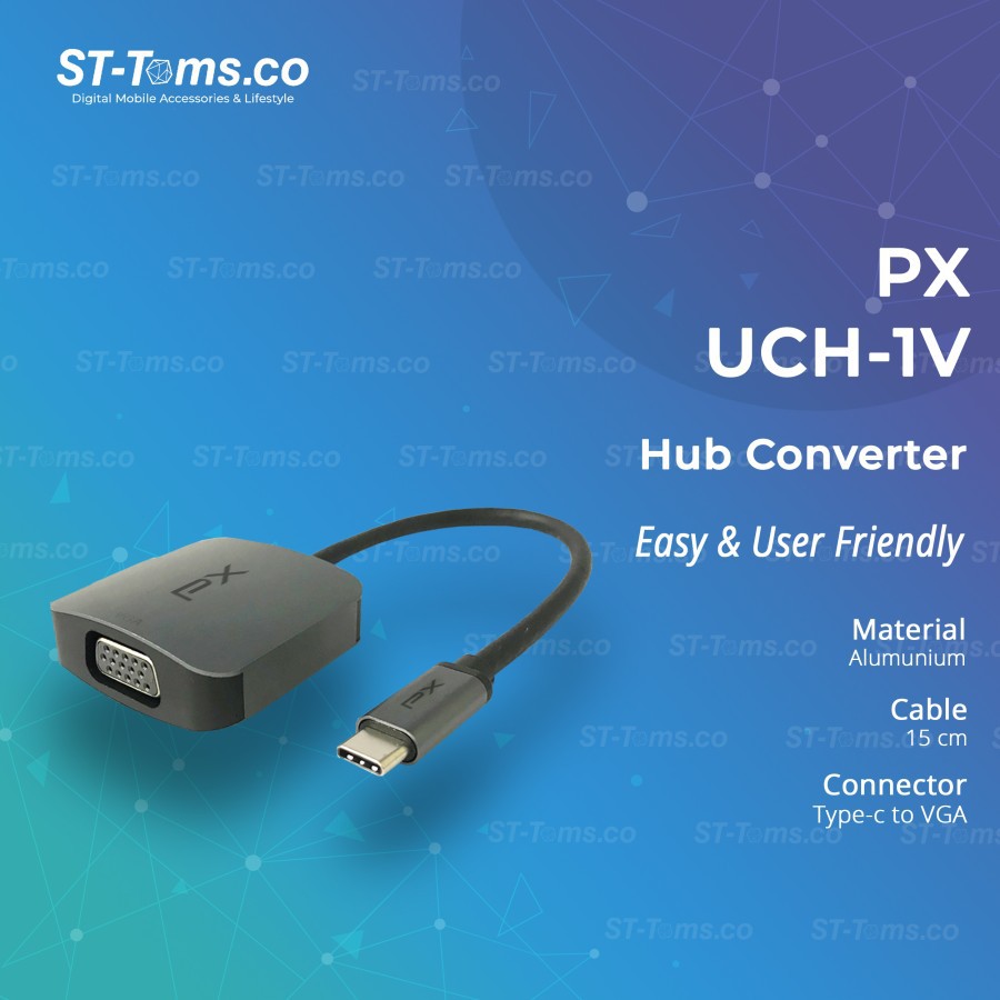 Jual PX UCH1V Hub Type C To VGA Converter Adapter Hub Full HD | Shopee ...