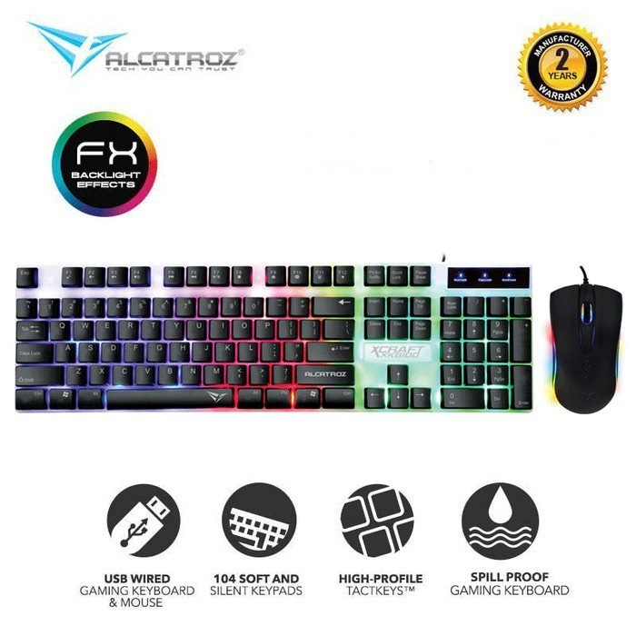Jual Alcatroz Gaming Keyboard XKB-100 Combo Wired Mouse Asic 9 RGB ...