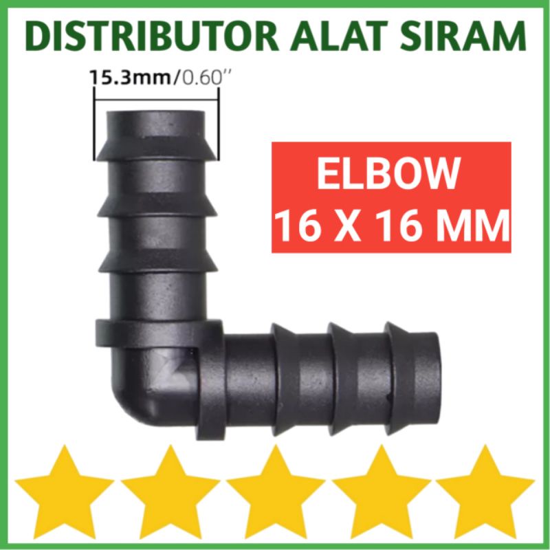 Jual KONEKTOR ELBOW L 13 / 16 MM FITTING NEPEL U/ SELANG PE 13 X 16MM | Shopee Indonesia
