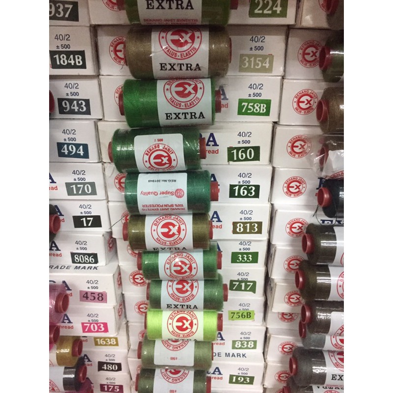 Jual benang extra 500yards hijau | Shopee Indonesia