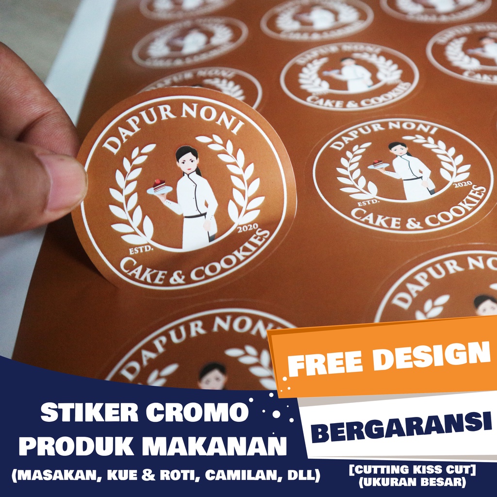 Jual Cetak Stiker Nama Olshop Makanan Masakan Dapur Kue Roti Camilan ...