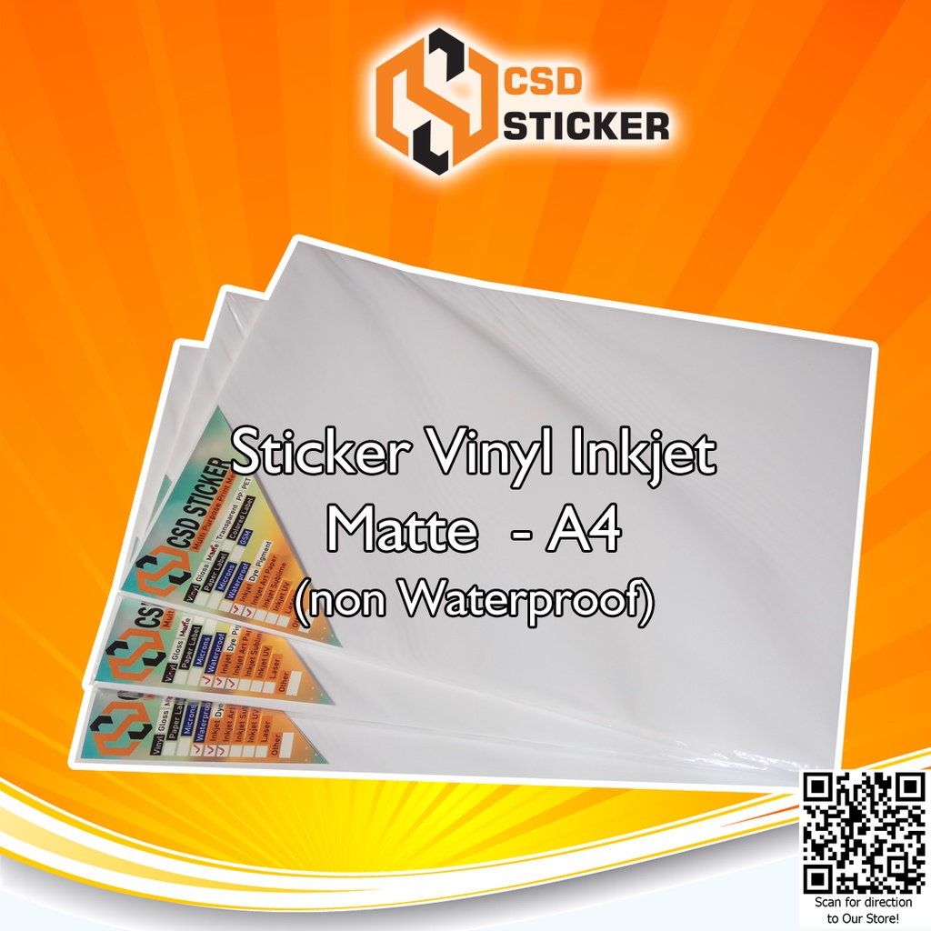 Jual Sticker Vinyl Inkjet White Matte / Matt / Doff / Doft A4 Non ...