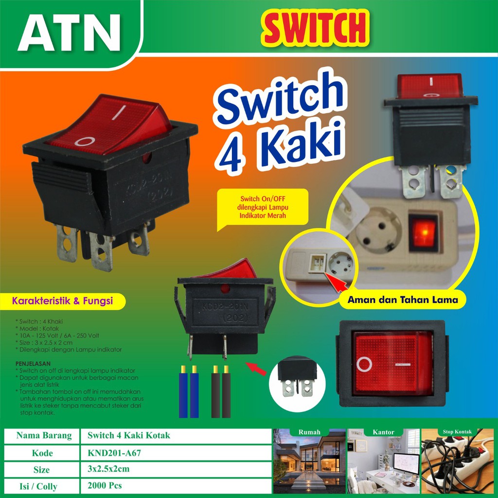 Jual COD-SWITCH SAKLAR ONOFF BULAT / SEGI 3KAKI / 4KAKI | Shopee Indonesia