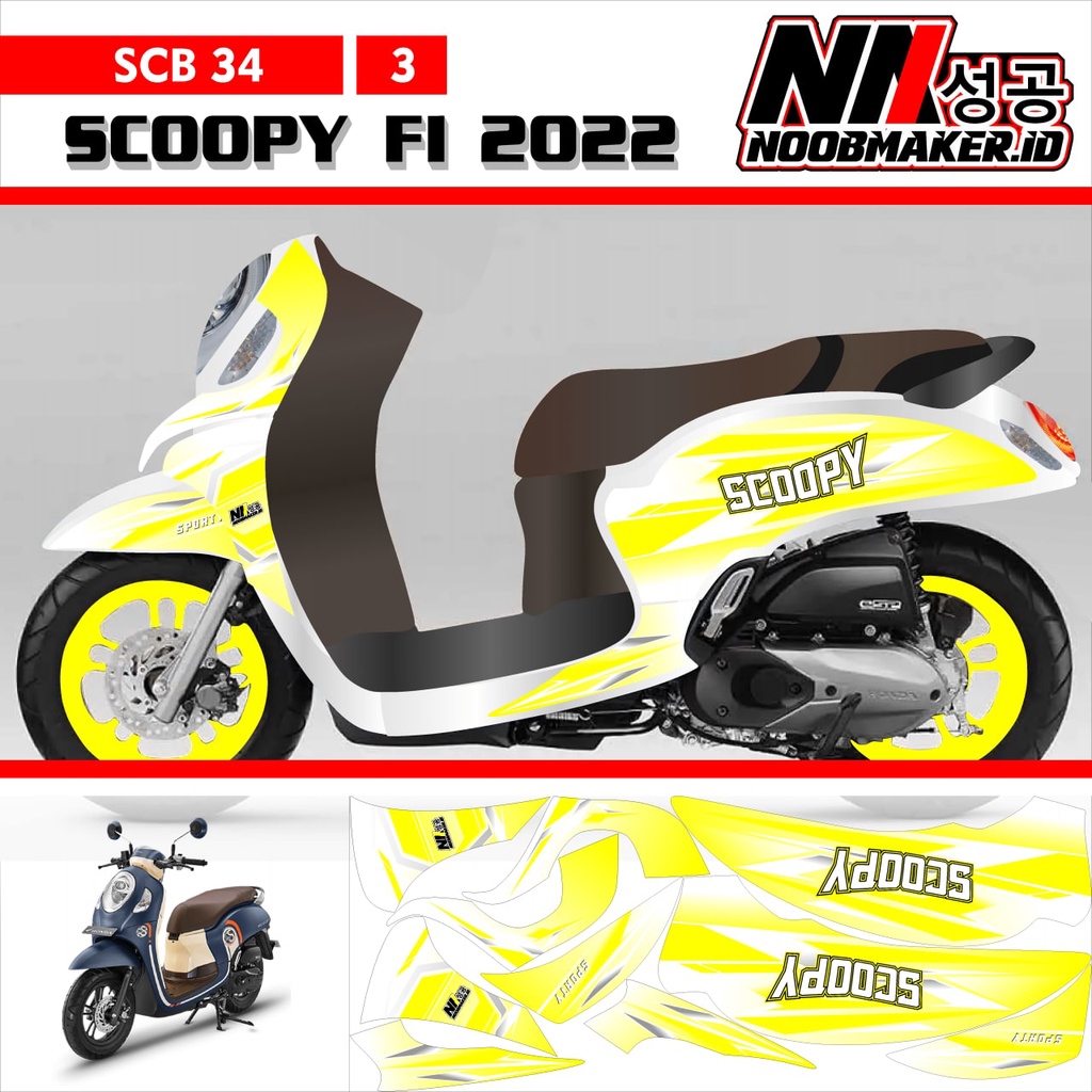 Jual SCB 34 DECAL STICKER SCOOPY FI 2021 - 2022 SPORTY | Shopee Indonesia
