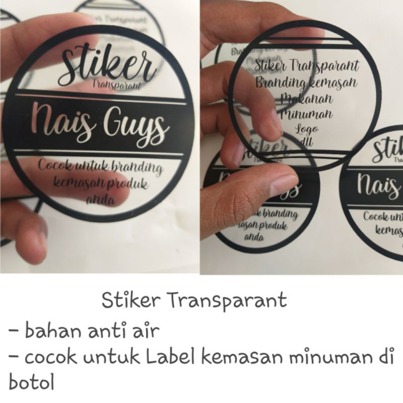 Jual Label Stiker transparant branding minuman botol kekinian A3 print ...