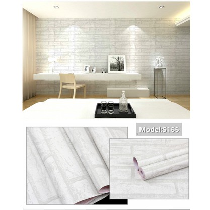 Jual Wallpaper Dinding ukuran 45 cm x 10 M Motif BATA PUTIH | Shopee Indonesia