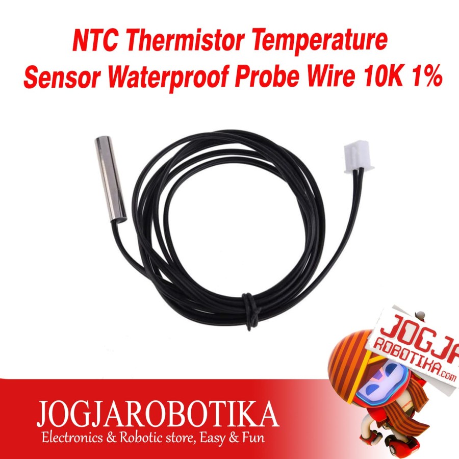 Jual NTC Thermistor Temperature Sensor Waterproof Probe Wire 10K 1% ...