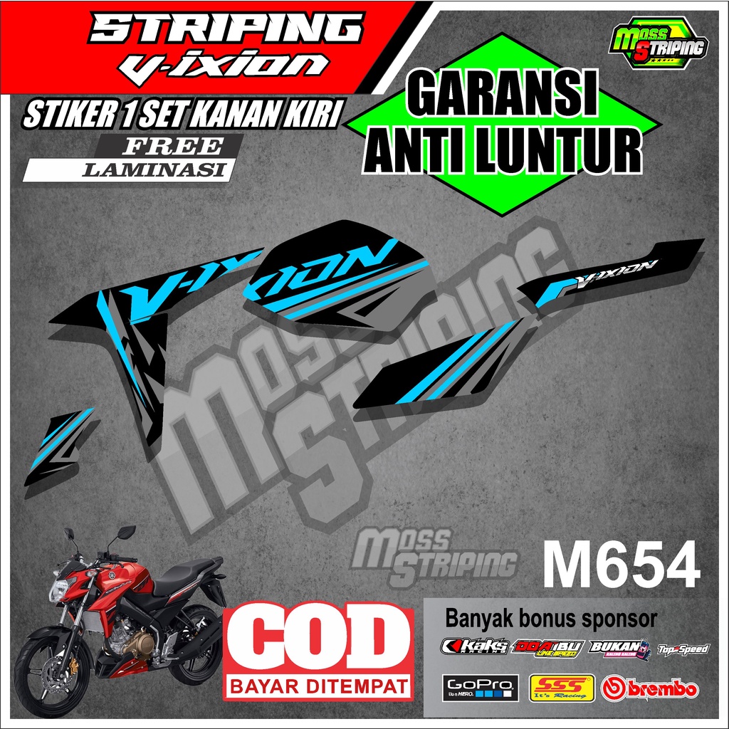 Jual STIKER MOTOR STRIPING YAMAHA VIXION NEW ADVANCE NVA KODE M654 ...
