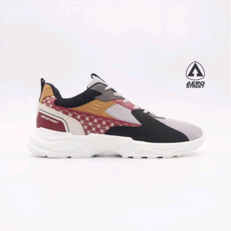 Jual Aerostreet 42 BATIK ABU MAROON - Sepatu Sneakers Casual Pria ...