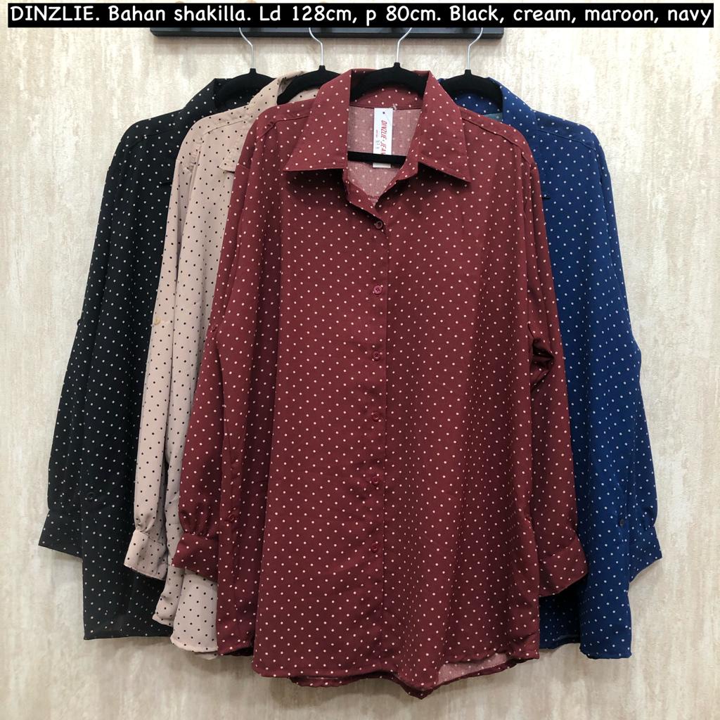 Jual GROSIR 4 PCS KEMEJA WANITA LENGAN PANJANG BAHAN SHAKILLA MOTIF ...