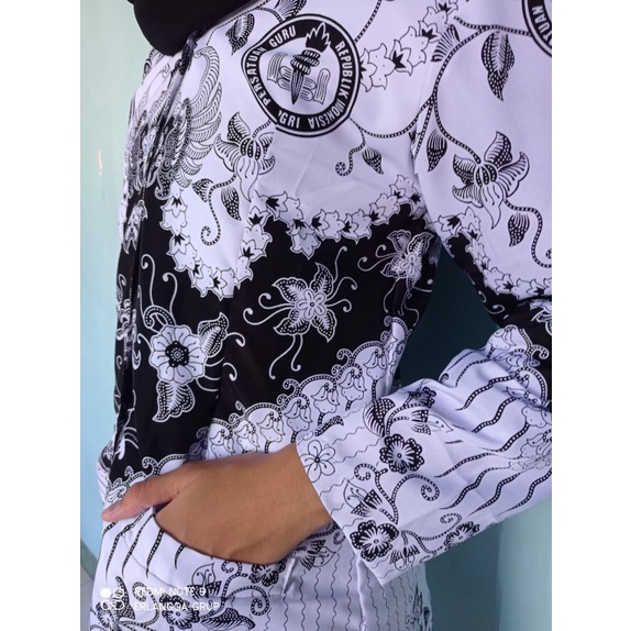 Jual Seragam PGRI Wanita Pria Terbaru 2022 Baju Batik Guru Motif Kusuma Bangsa Batik Pns Full ...
