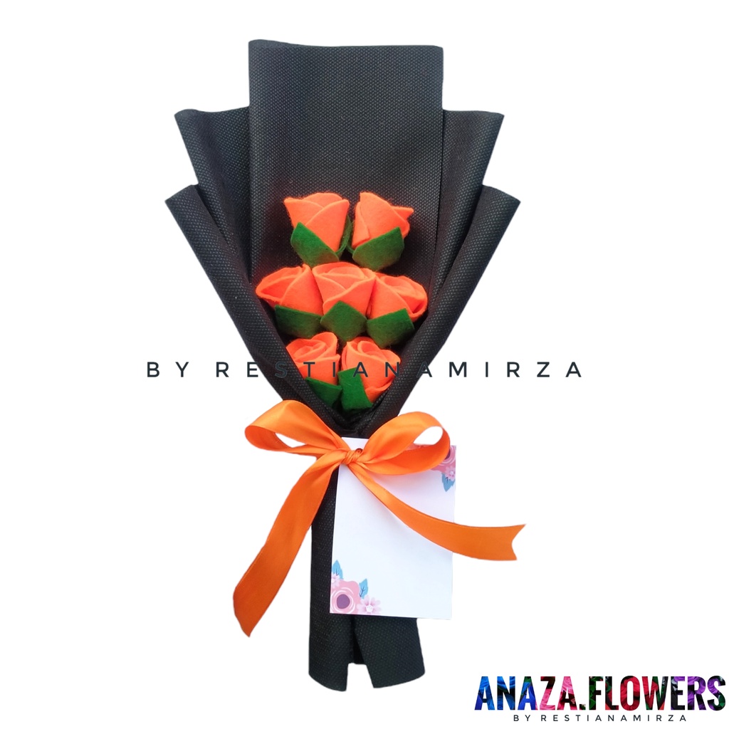 Jual Buket Wisuda 7 Tangkai Bunga Mawar Flanel Mini Bucket Bouquet ...