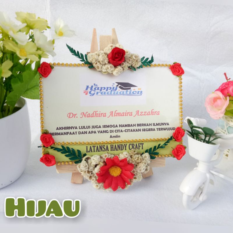 Jual PAPAN BUNGA AKRILIK MINI 15X10 CM/ Karangan Bunga / Hadiah Wisuda ...