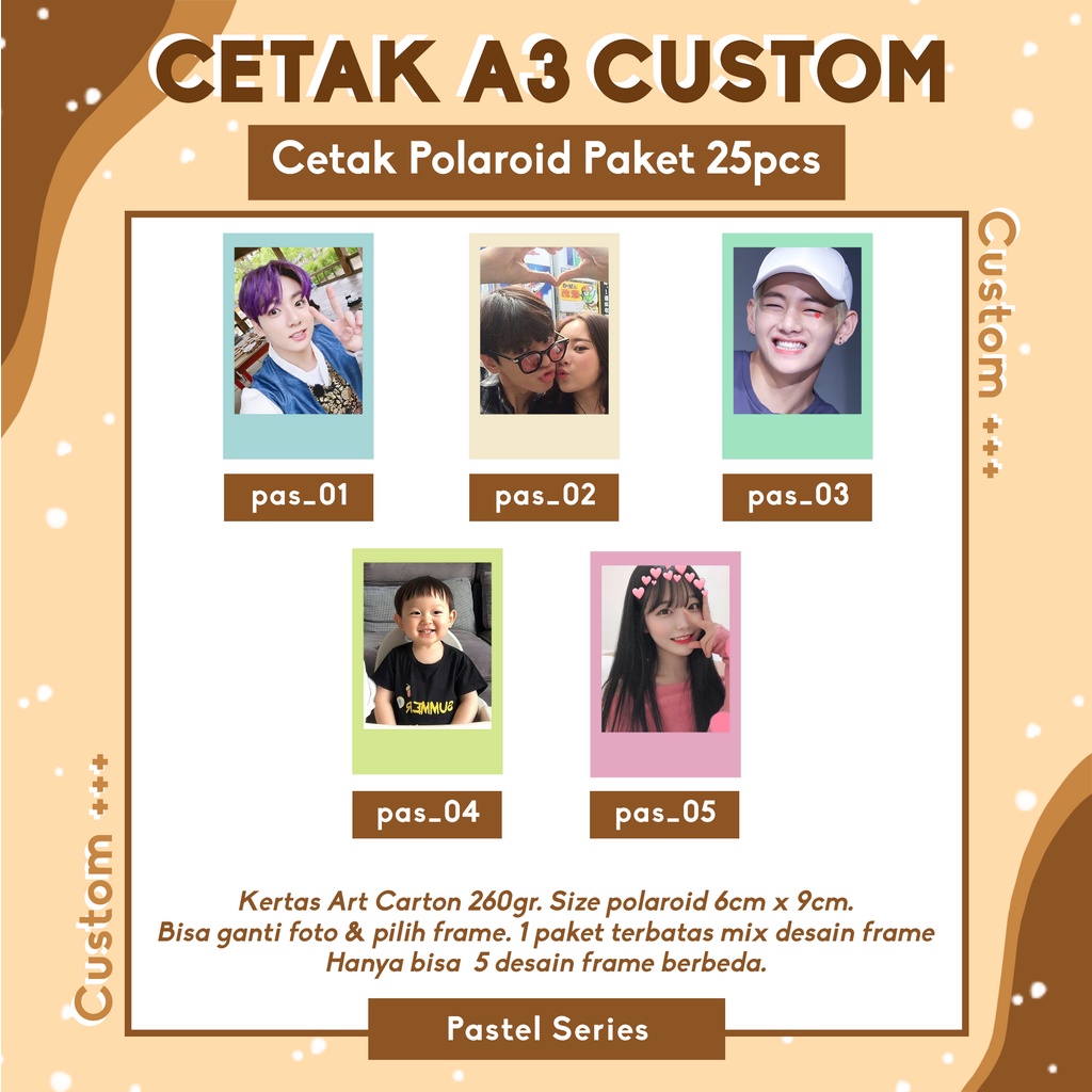 Jual Cetak Polaroid Custom Bebas Foto / / Frame Polos atau Aesthetic ...