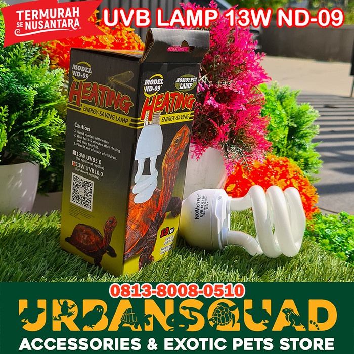 Jual Reptil-Uvb-Uva-Lampu- Energy Saving Lampu Uvb Nomoy Nd-09 13W Torto Sulcata Aldabra -Lampu ...