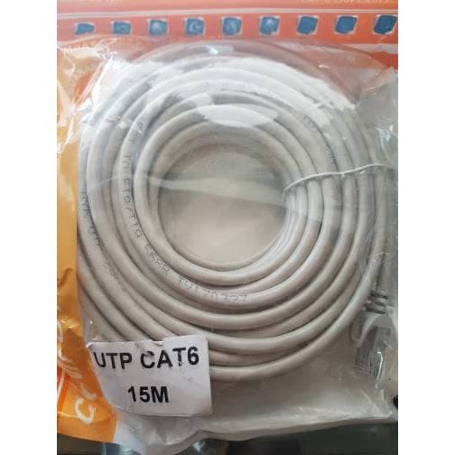 Jual Kabel LAN 15m 15 Meter kabel internet UTP CAT6 siap pakai | Shopee ...
