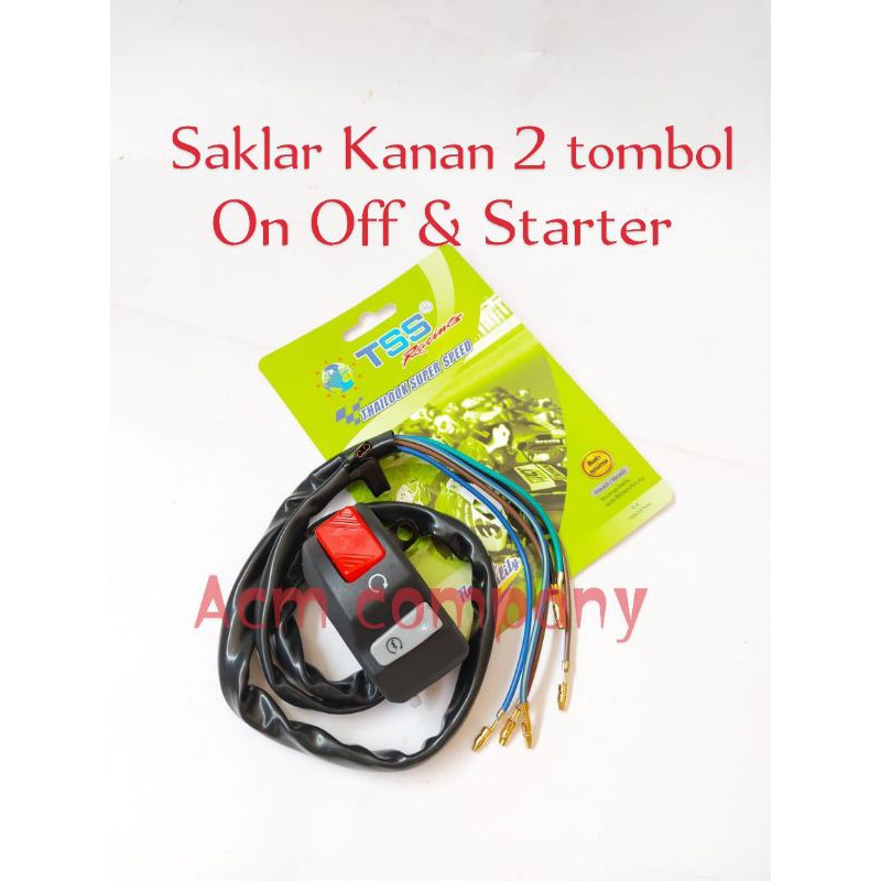 Jual Saklar Engine kanan 2 tombol On Off & Starter Tss Universal motor ...