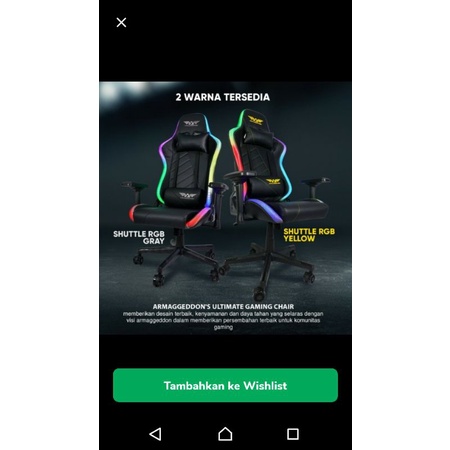 Jual Kursi Gaming PREMIUM Armaggeddon Shuttle RGB- Shuttle RGB Gaming ...