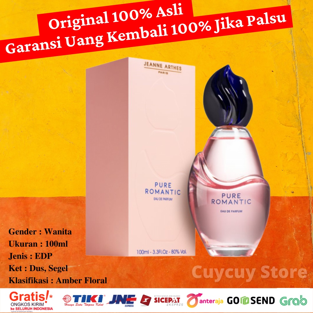Jual Jeanne Arthes Pure Romantic For Women EDP 100ml parfum wanita original 100% asli garansi ...