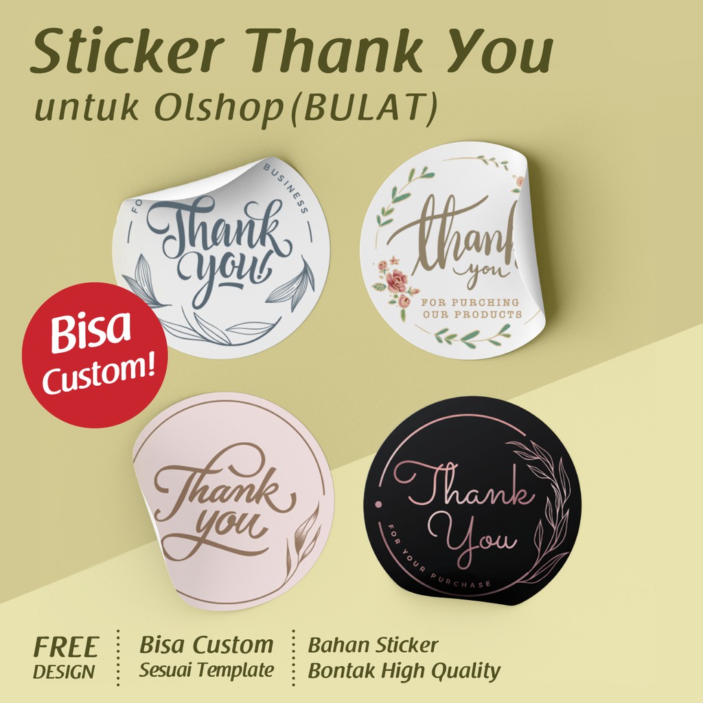 Jual [CUSTOM] Stiker Thank You/ Sticker Terima Kasih/ Sticker Olshop ...