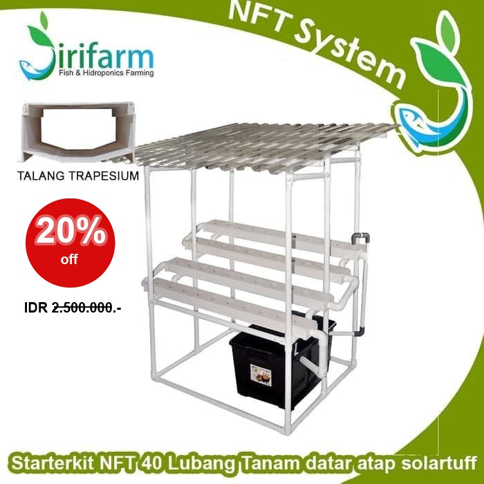 Jual Jirifarm 12404 Starterkit Hidroponik NFT 1 Meter 40 LT Atap Solartuf Talang Trapesium ...