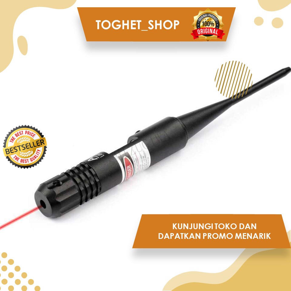 Jual Laser Merah Tactical Red Dot Laser Boresight 0.22-0.50 Caliber ...