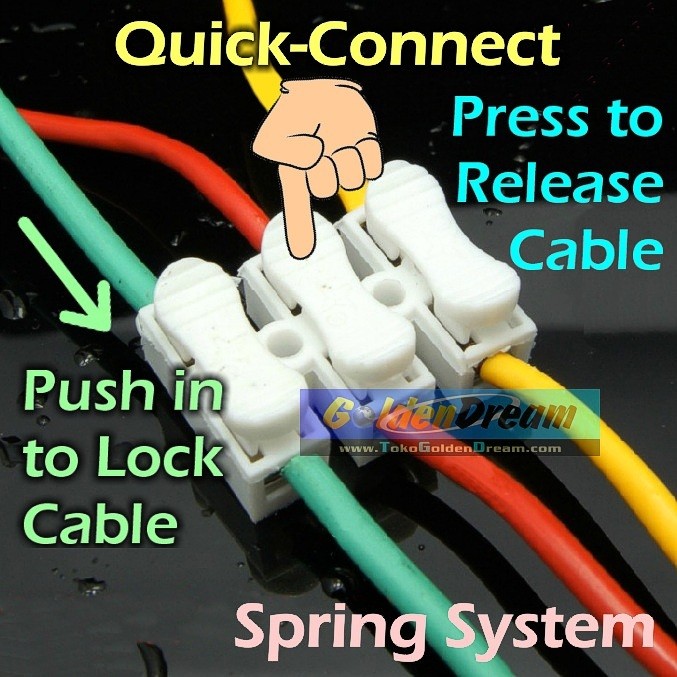 Jual Quick Connect 3 Wire Connector Spring Terminal Sambungan Kabel ...