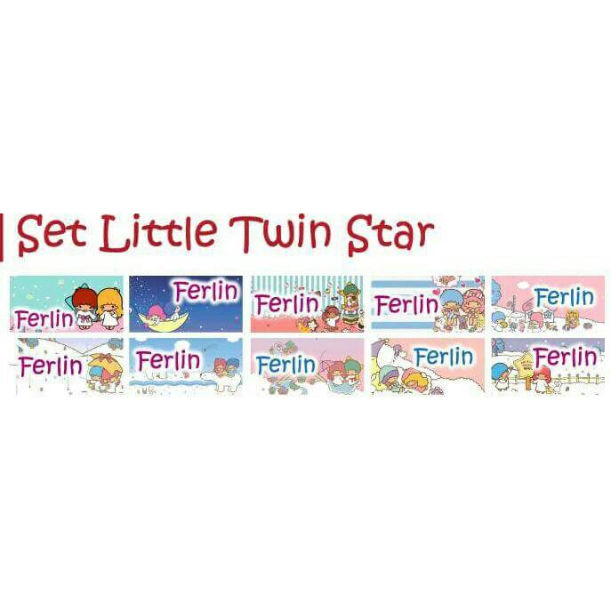 Jual Stiker Label Nama Waterproof Little Twin Stars (Set) | Shopee ...