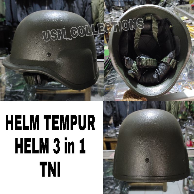 Jual helm 3 in 1 / helm tempur / helm pendidikan TNI | Shopee Indonesia