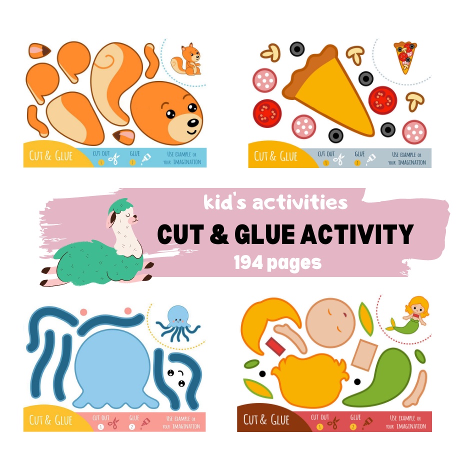 Jual A71 - Printable Cut & Glue activity 194 pages [JPG] kids preschool ...