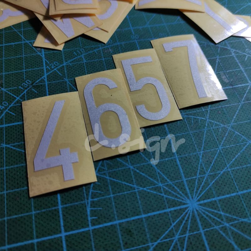 Jual Sticker Untuk Plat Nomor/NOPOL Motor Font STANDAR - Putih | Shopee ...