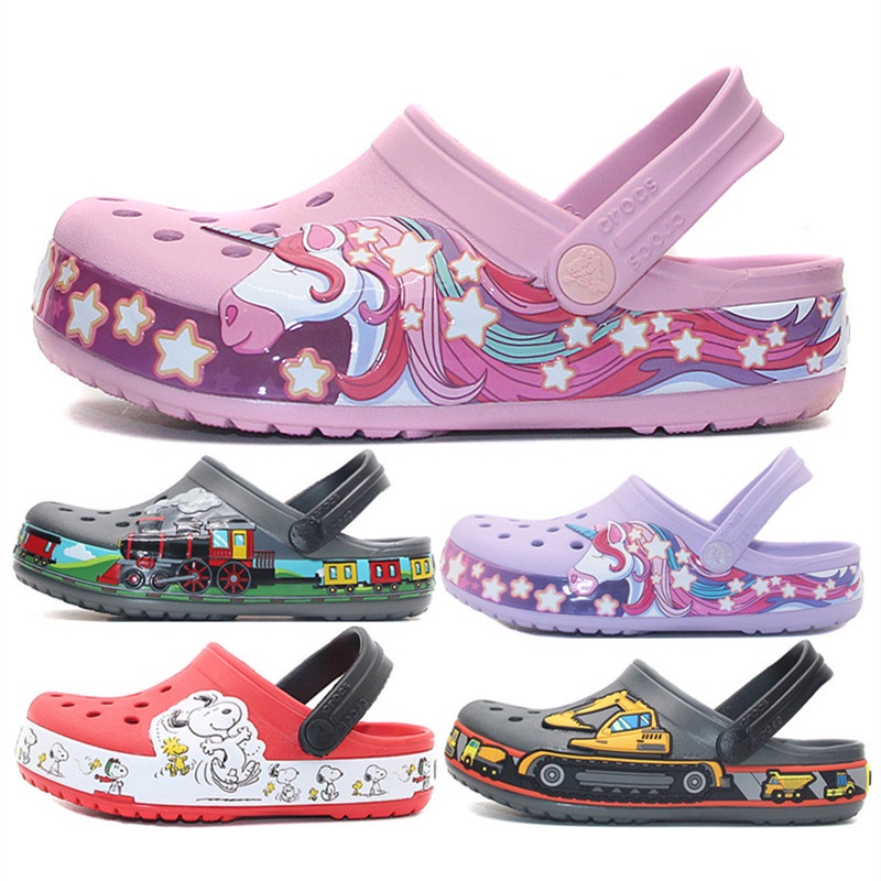 Jual Crocs Kid's Fun Lab / Excavator / Unicorn / Train / Dalmantion Dog ...