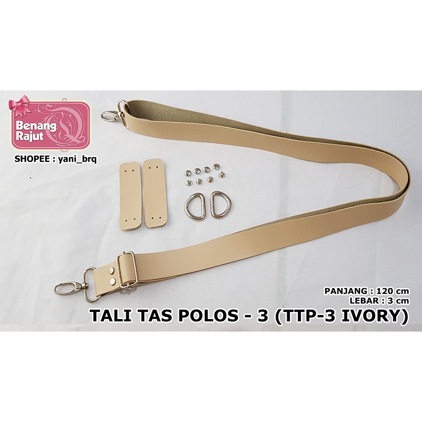 Jual TALI TAS POLOS-3 (TTP-3 IVORY) - 120cm x 3cm benang rajut q ...