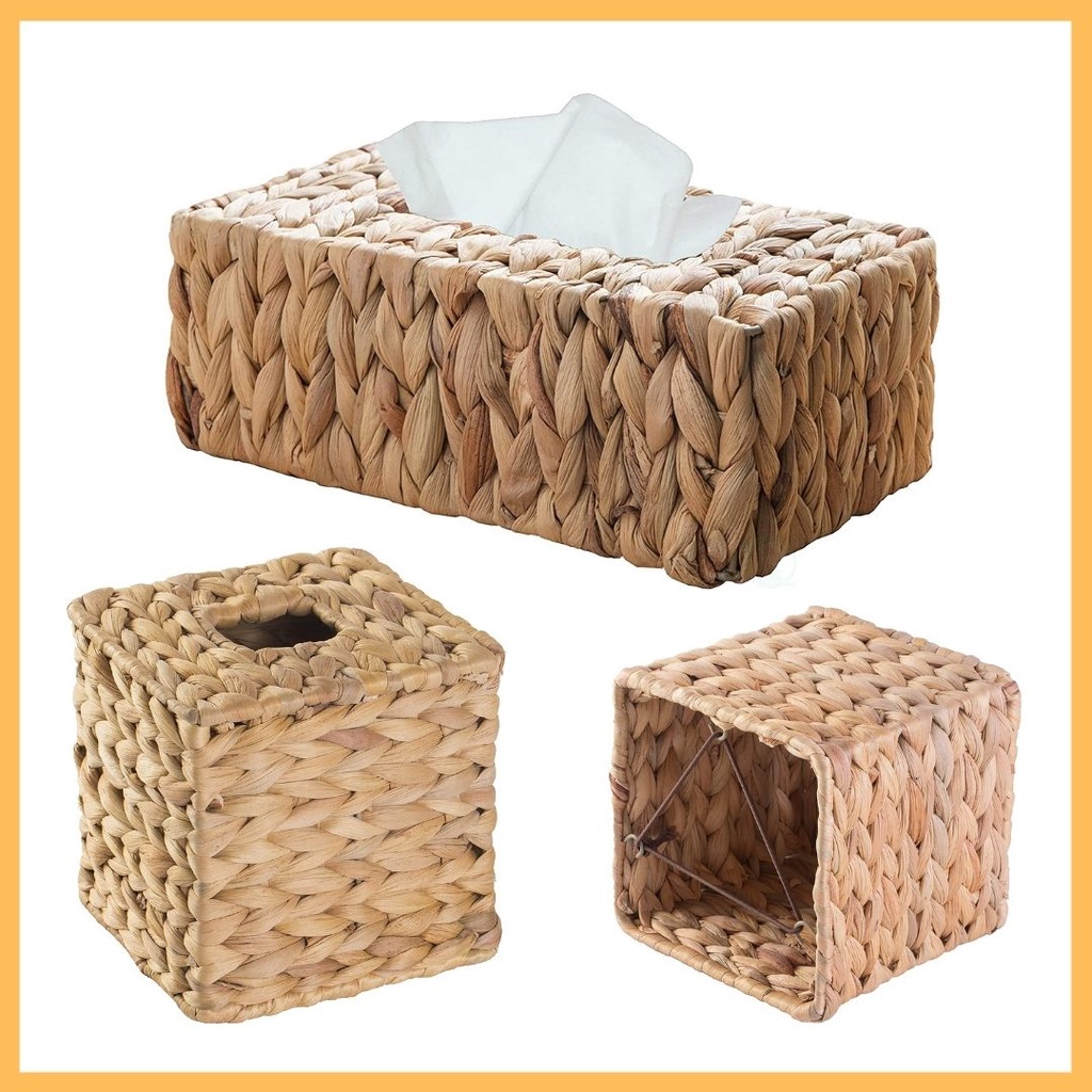 Jual BOX TISU / KOTAK TISU ANYAMAN ENCENG GONDOK / TEMPAT TISU ENCENG ...