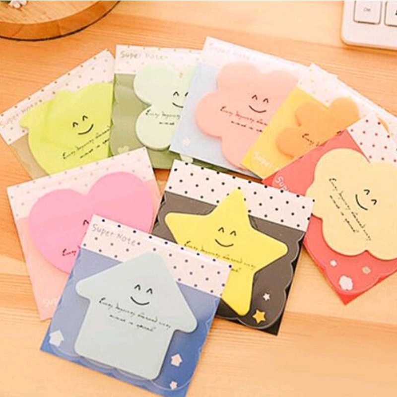 Jual Sticky Notes Memo Model Star Clover Heart Flower | Shopee Indonesia