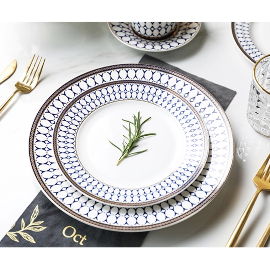 Jual Luxury Plate | Piring Makan Elegan Mewah Classic List Emas Pesta ...
