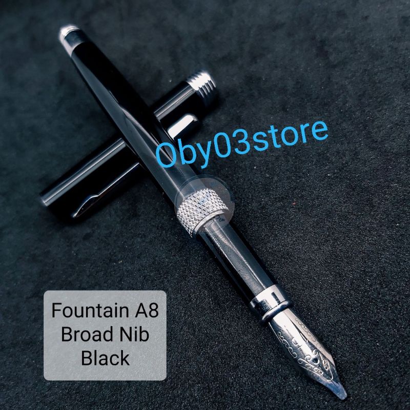 Jual Fountain Pen Kaligrafi A8 Black Nib Broad 1.5mm Mata Lebar Pena ...