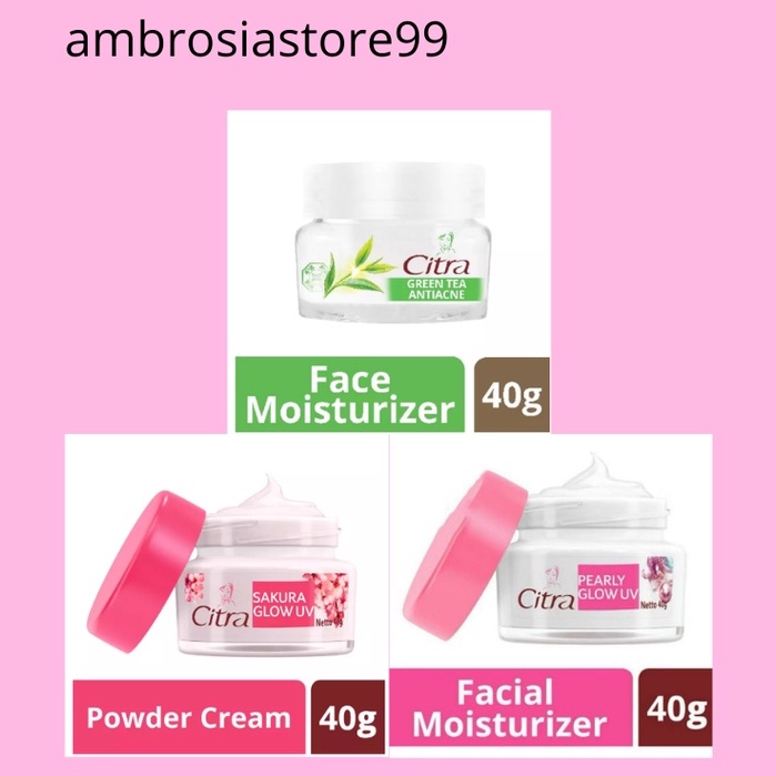 Jual Citra Face Moisturizer Green tea/Pearl white/Sakura glow 40g ...