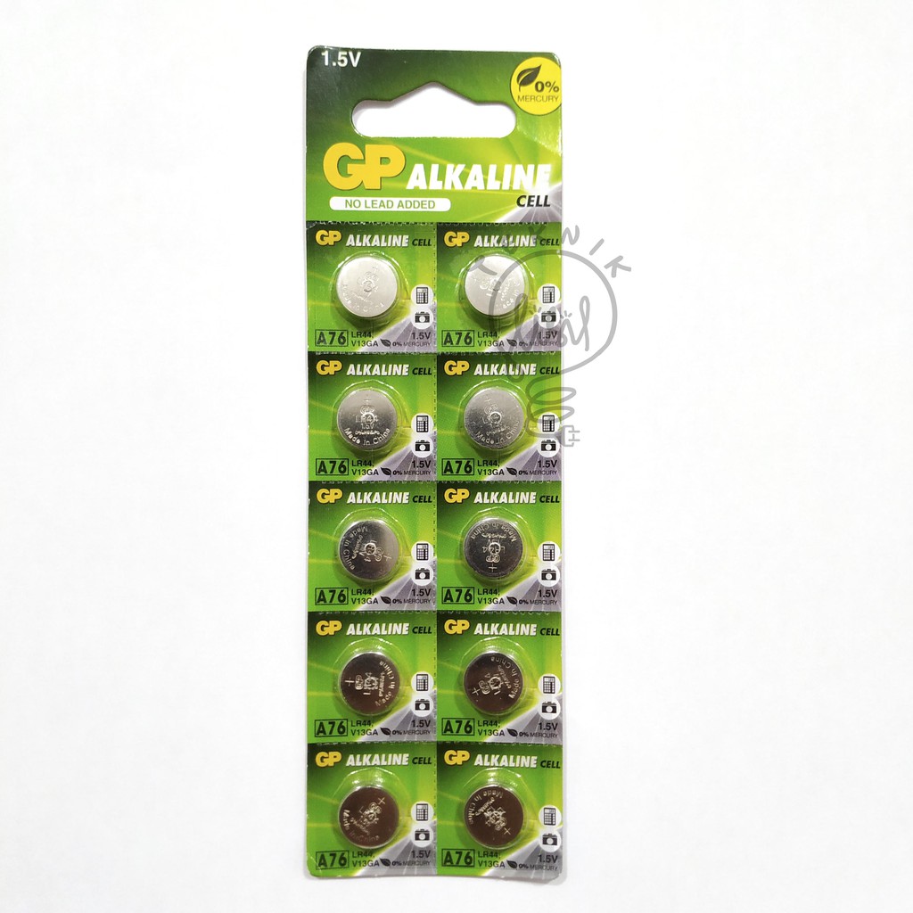 Jual BATERAI BATTERY BATRE GP LR44 A76 KANCING ORIGINAL 1.5 VOLT 1.5V ...