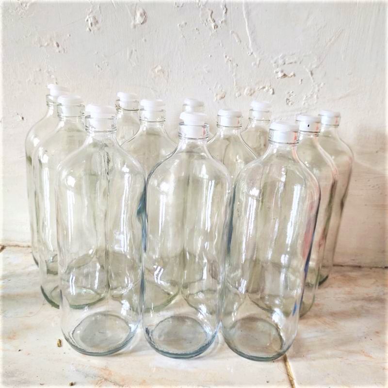 Jual Botol Kaca Beling Tebal 1 Liter termasuk Tutup Plug BARU NEW Botol ...