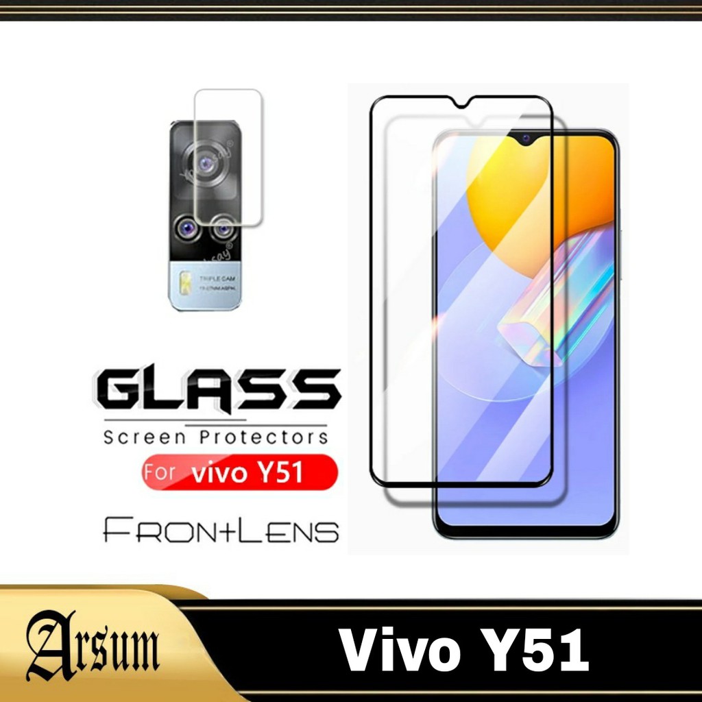 Jual PROMO Paket 9D Tempered Glass VIVO Y51/Y53s/Y51a S1 PRO + TG Camera ( Full Screen, Full Lem ...