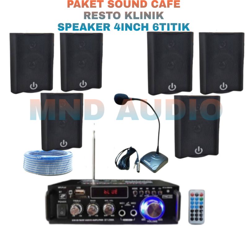 Jual paket sound system cafe resto klinik speaker 4inch 6 titik ...