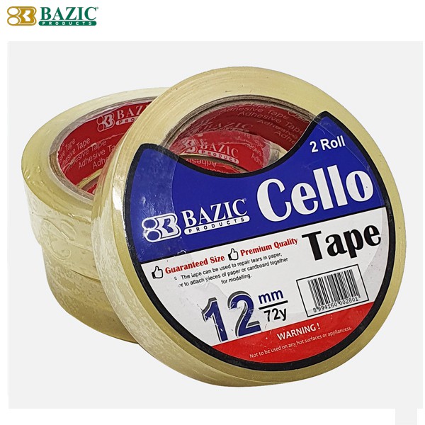 Jual Bazic Cello Tape 12mm x 72y isi 2 Pcs - Selotip | Shopee Indonesia