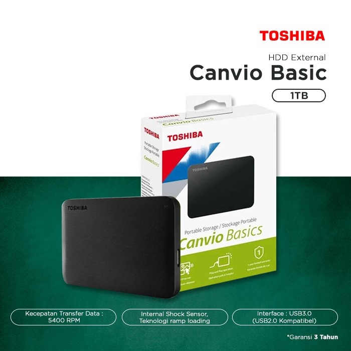 Jual Hardisk External Toshiba 1TB I 2TB Canvio Basics USB 3.0 | Shopee ...