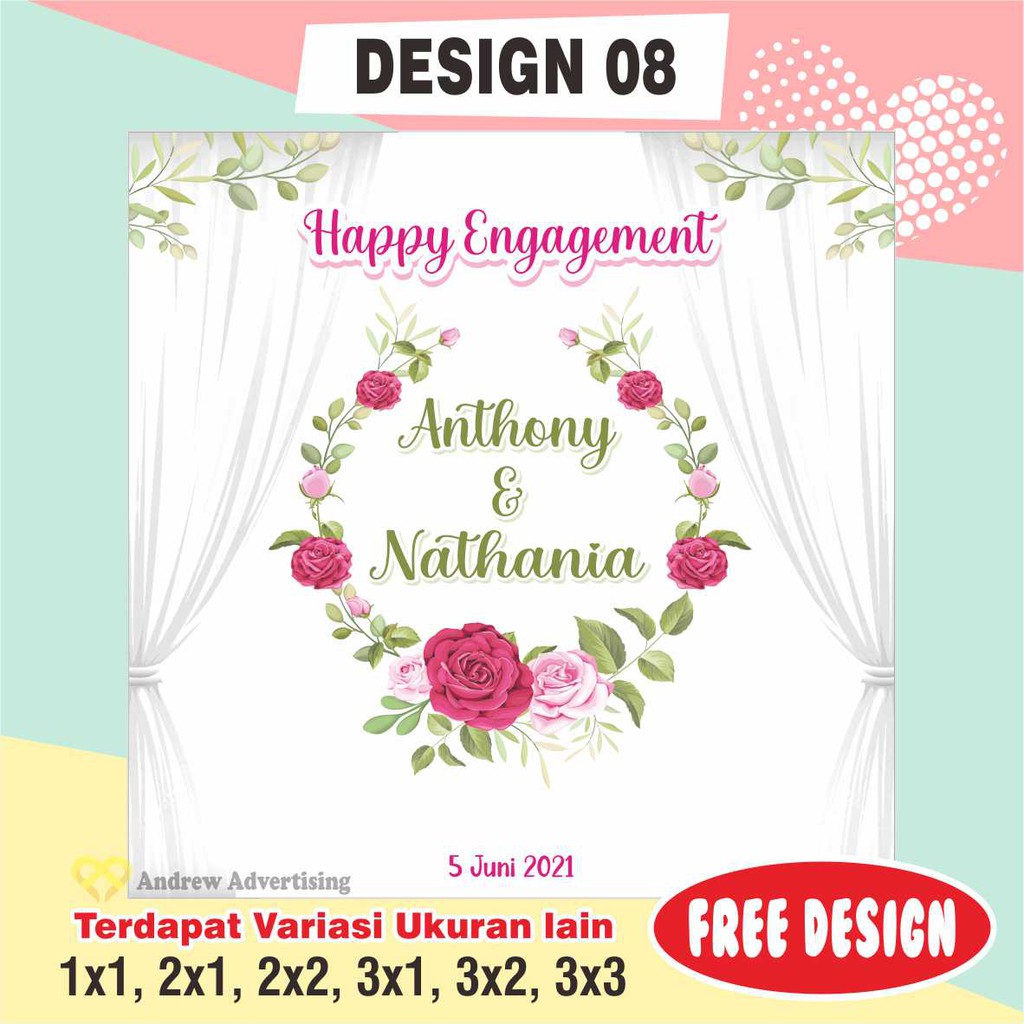Jual Spanduk Backdrop Lamaran / Backdrop Tunangan / Dekorasi Lamaran ...