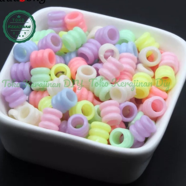 Jual ( 60 Pcs ) Manik Manik Mote Pastel Love Bunga Warna Pastel Mute ...