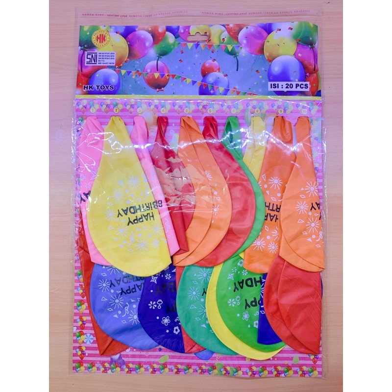 Jual balon jumbo lembar isi 20pc/ balon ulang tahun / balon motif ...
